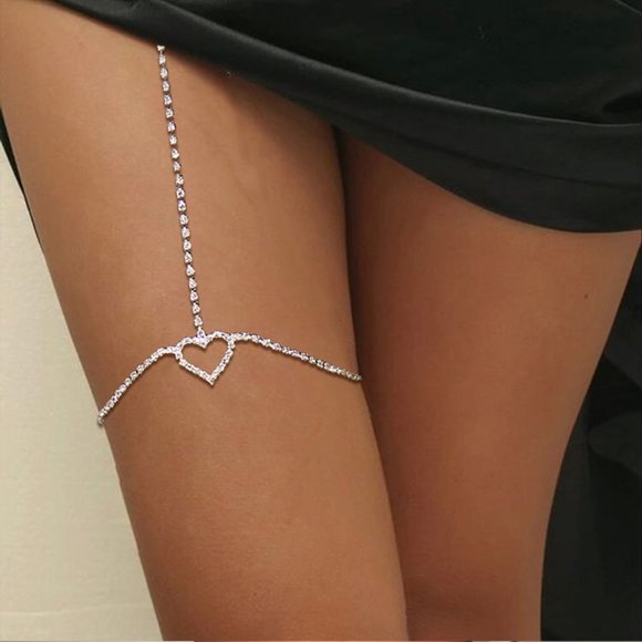 CaliShadow | Jewelry | Rhinestone Heart Leg Thigh Chain Jewelry Women Crystal Waist Chain Body ...